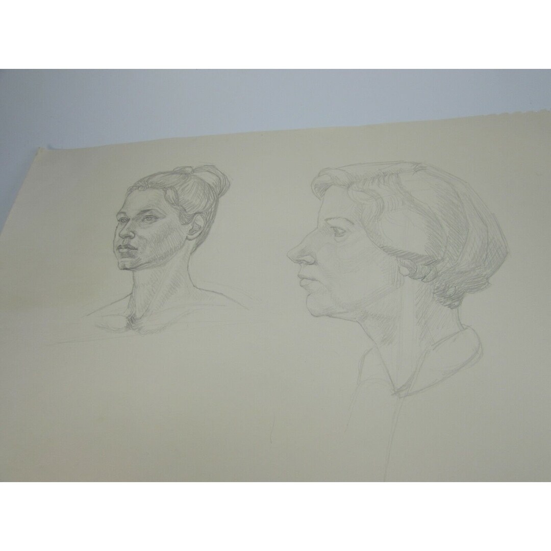 VINTAGE Drawing Sketches Women Heads 1976 Artist Susan Wohl 30355 - Etsy