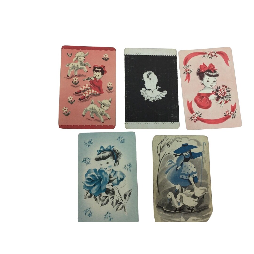 5 Single Swap Playing Cards Girls Girl 26246 Trading - Etsy