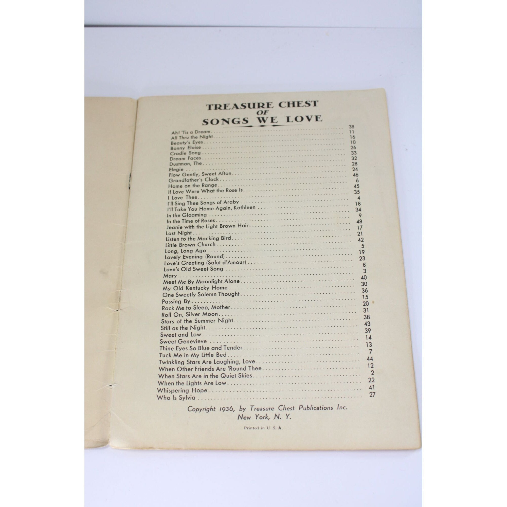 Songs We Love Treasure Chest Song Book Vintage 66479 - Etsy