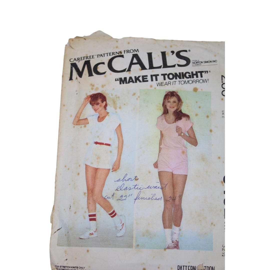 Mccalls Tennis Dress Shorts Pattern 6492 Vintage 1979 Size 10 32 1/2 ...