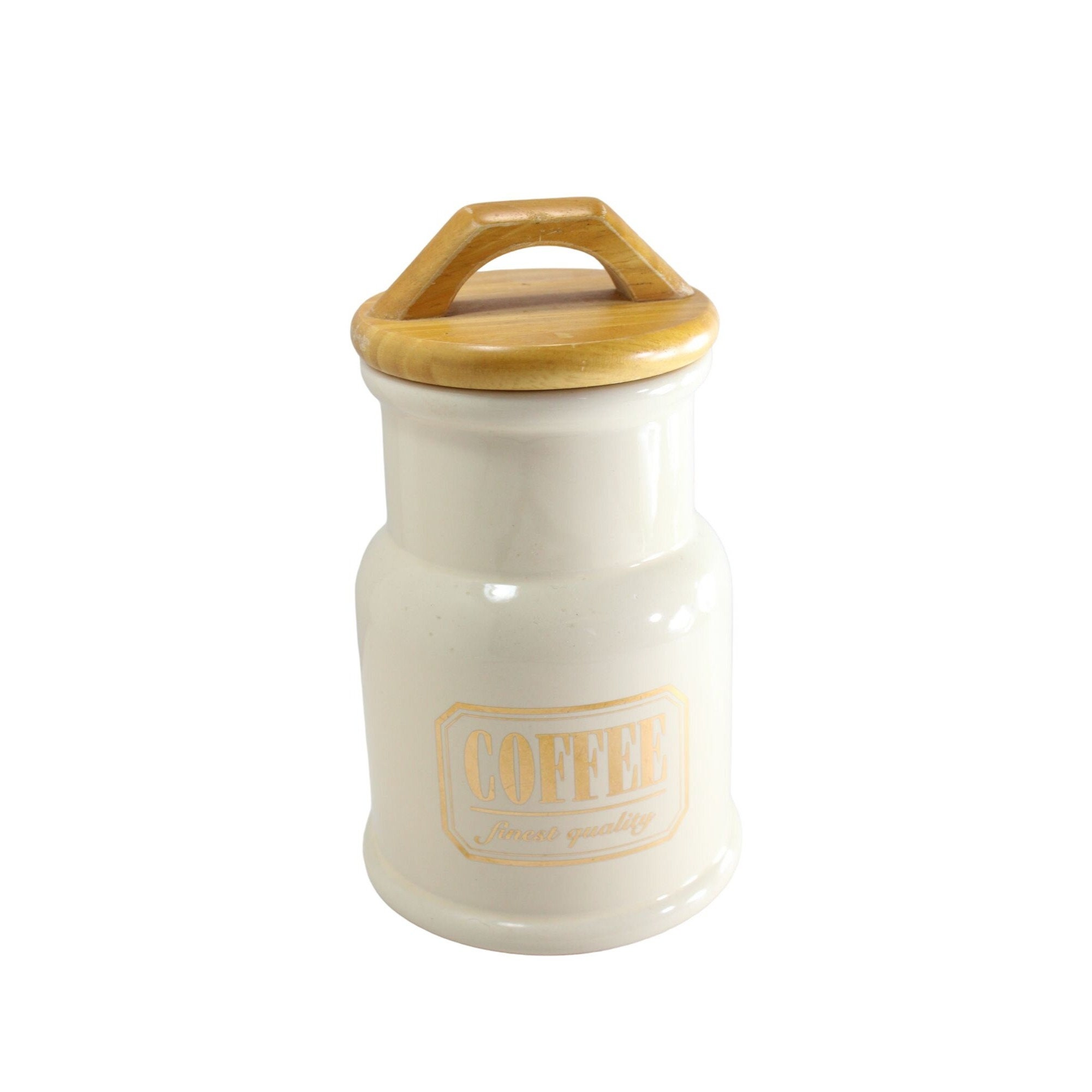 Vintage Coffee Canister London Pottery Ceramic Cream Gold 77191 - Etsy