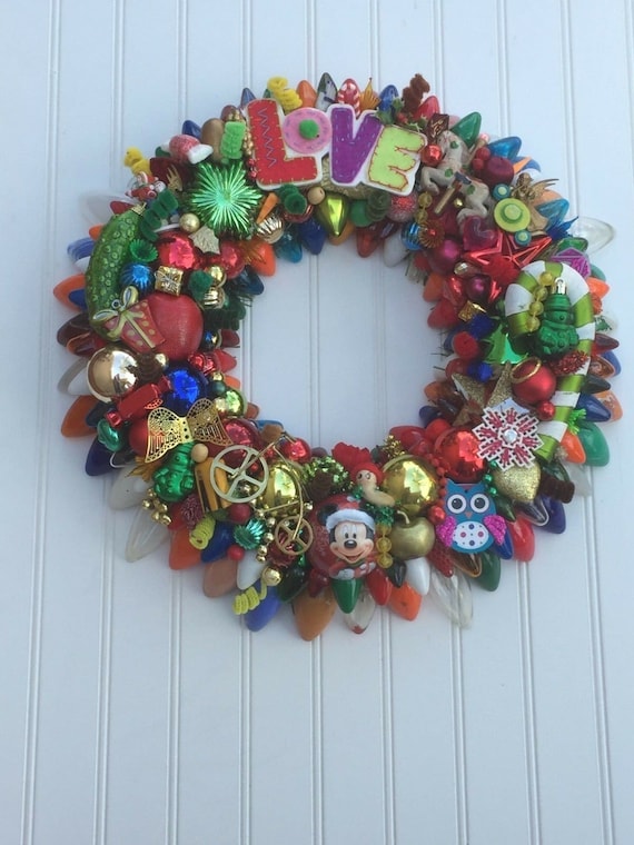 Vintage Christmas Lightbulb Light Bulb Wreath 18 Inch Germany - Etsy