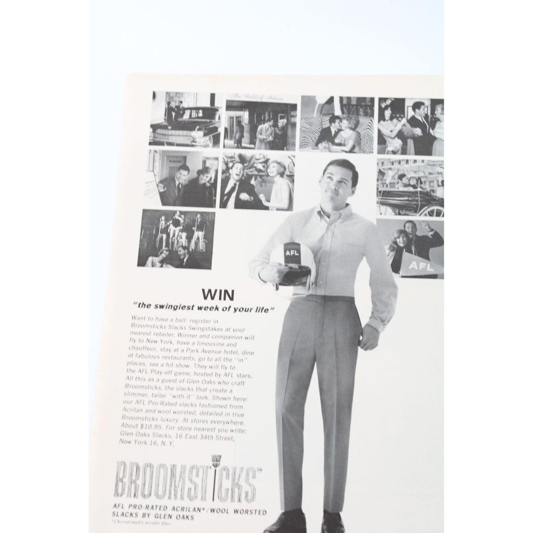 1965 Broomsticks Slacks Glen Oaks Print Advertisement 93931 Pants - Etsy