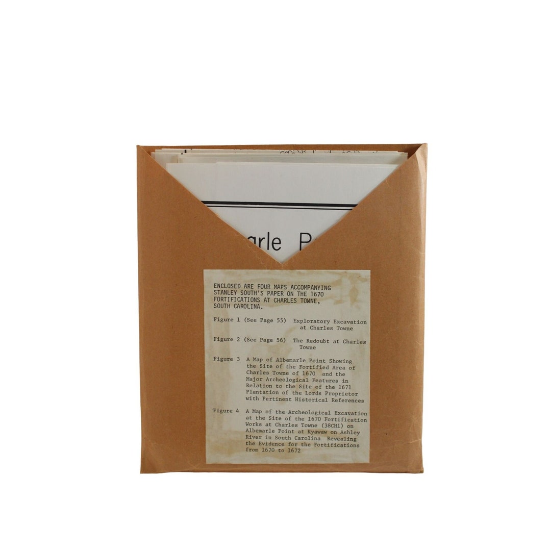 Charles Towne SC Archaeology Maps Vintage Albemarle Point 77444 - Etsy