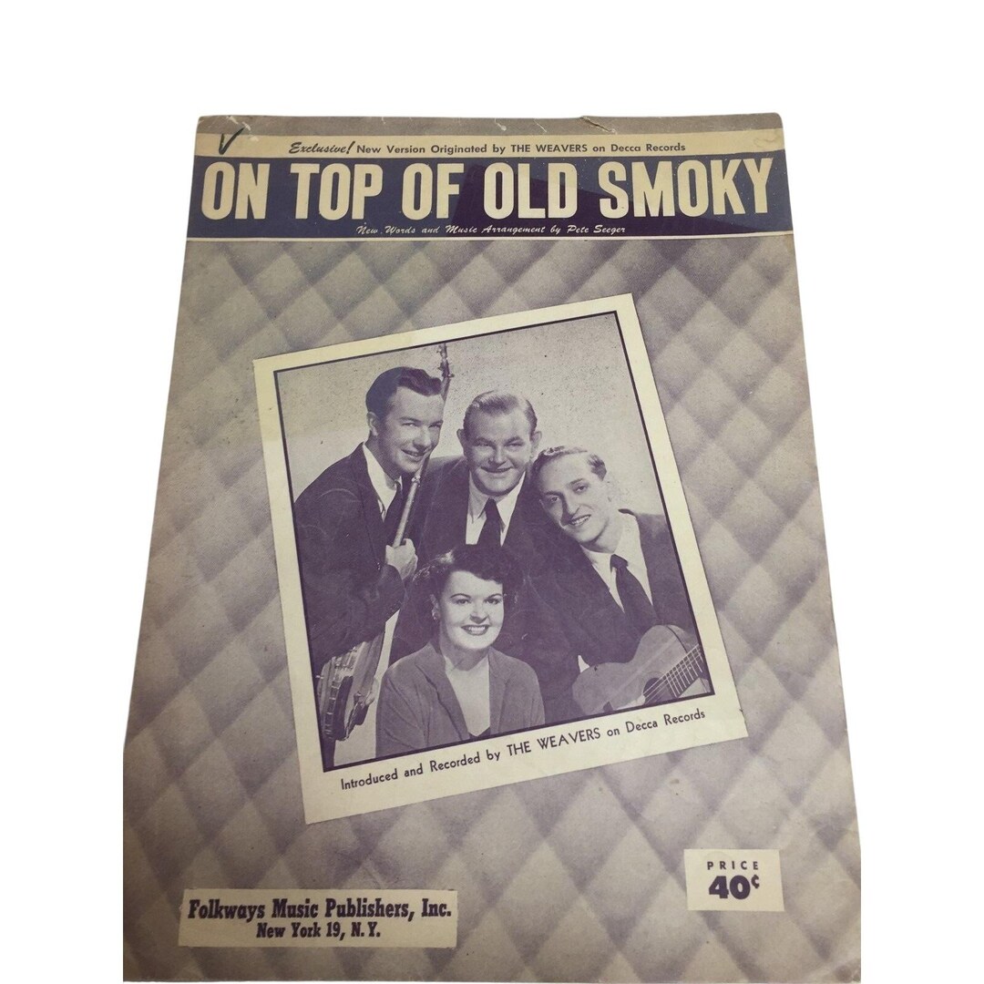 On Top of Old Smoky Vintage Sheet Music 24109 - Etsy