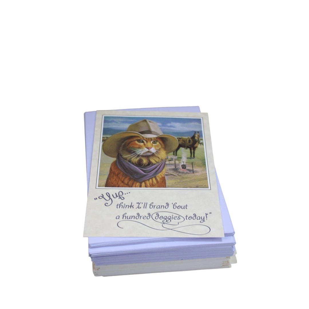 60 the Cattle Drover Cat Greeting Card by Bryan Moon Cards Blank 92376 ...