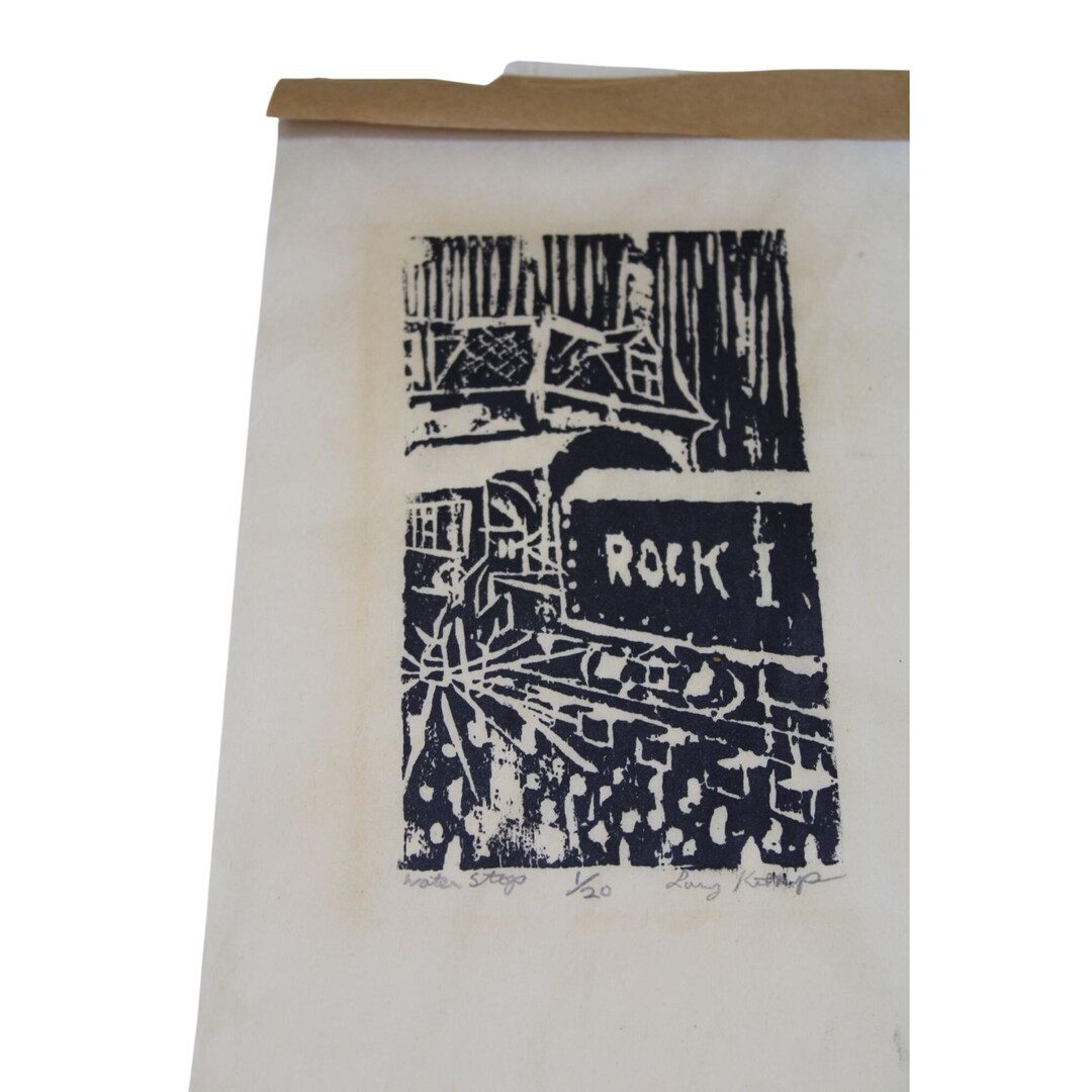 Vintage Lino Wood Block Print LE 1/20 Larry Keys 92389 - Etsy
