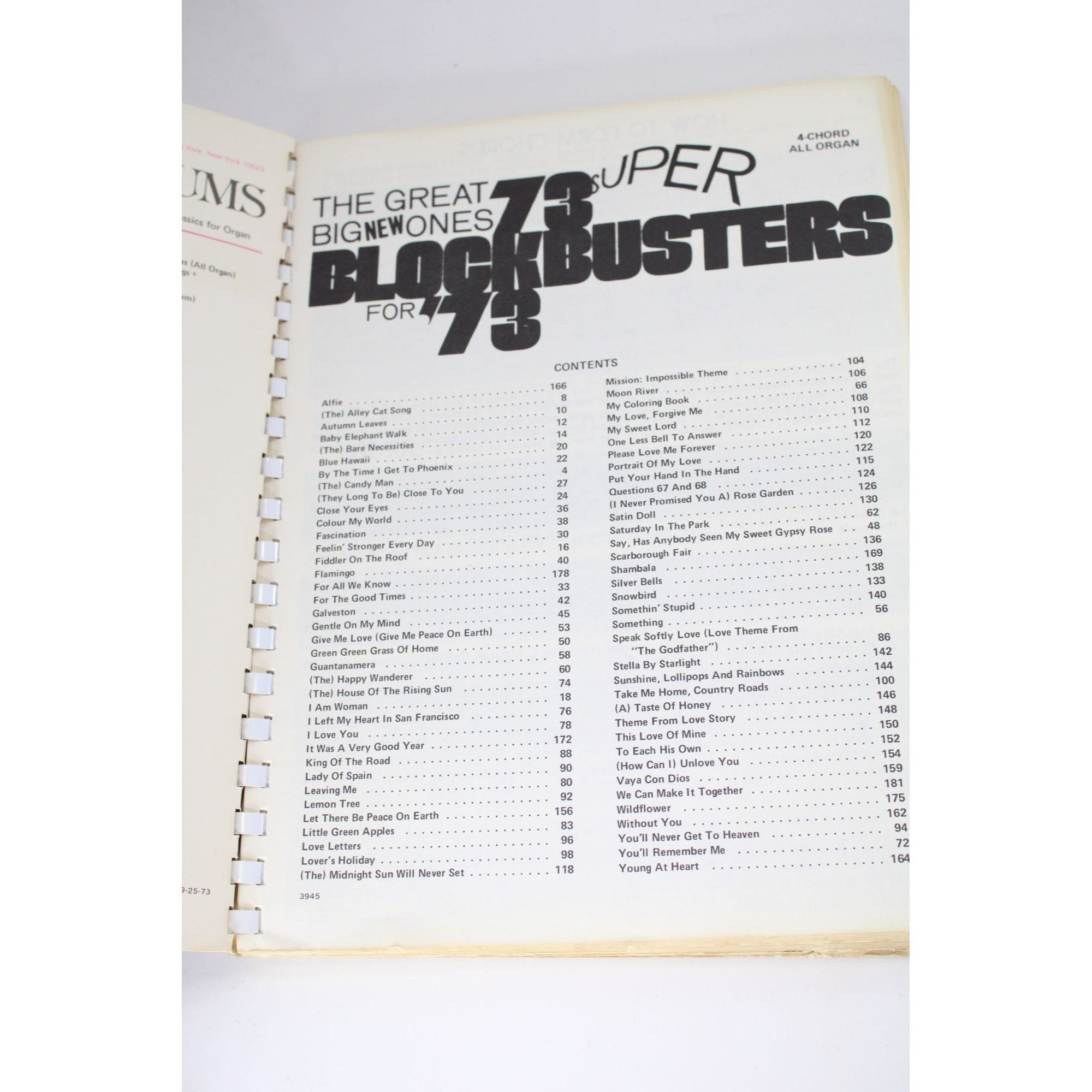 73 Blockbusters Song Book Sheet Music All Organ 1973 66472 - Etsy