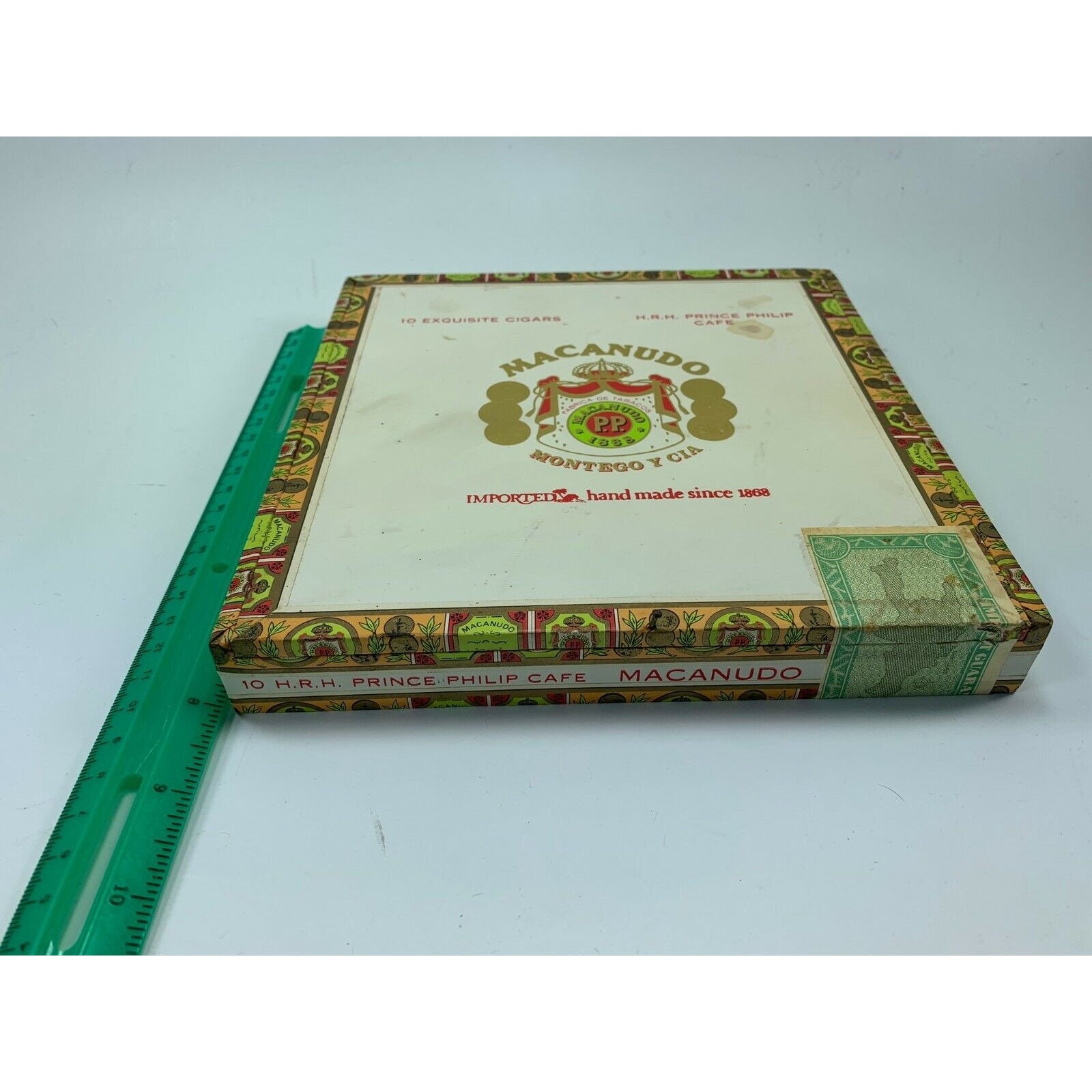 Vintage Macanudo CIGAR BOX 32005 Wood Wooden Prince Philip Cafe Tax ...