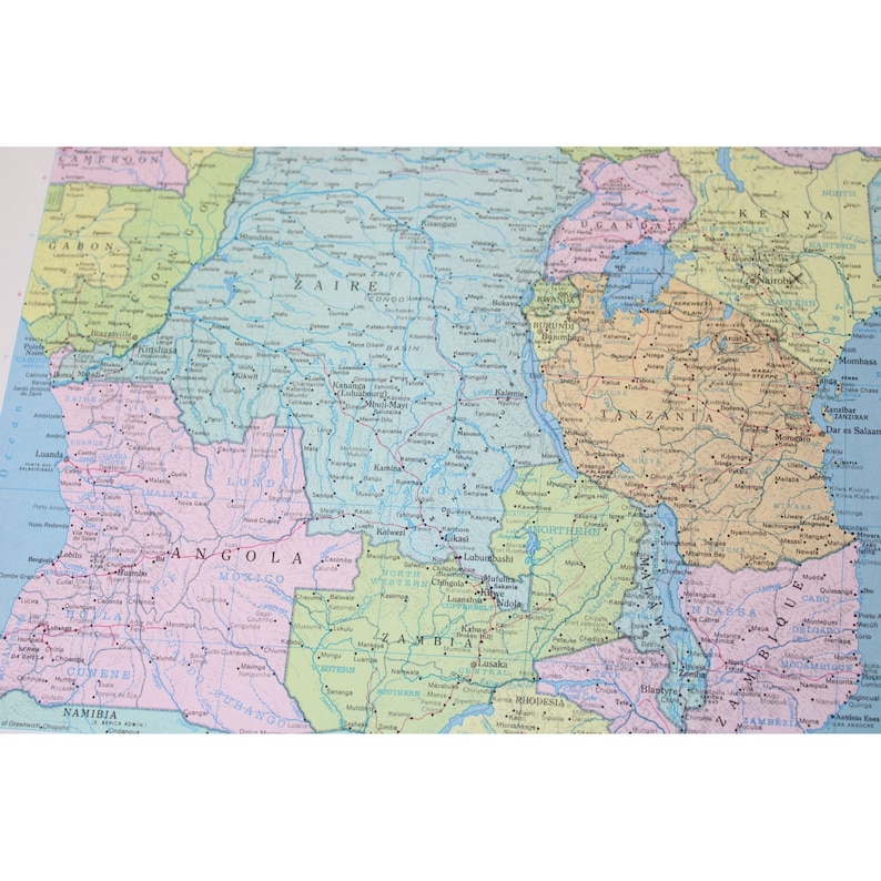 Central East Africa Cosmopolitan Atlas Map Vintage 91576 - Etsy