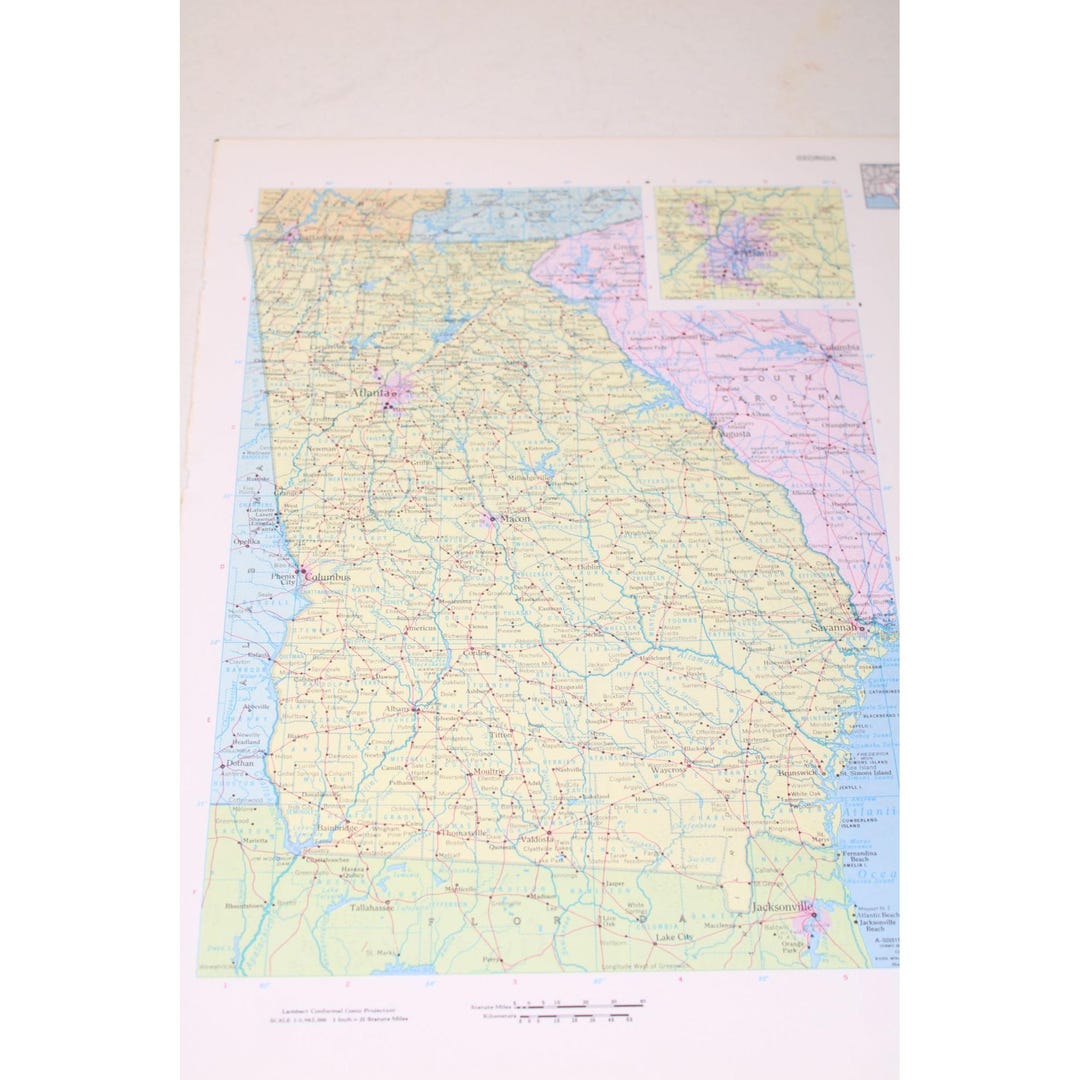Georgia Hawaii Cosmopolitan Atlas Map Vintage 91921 - Etsy