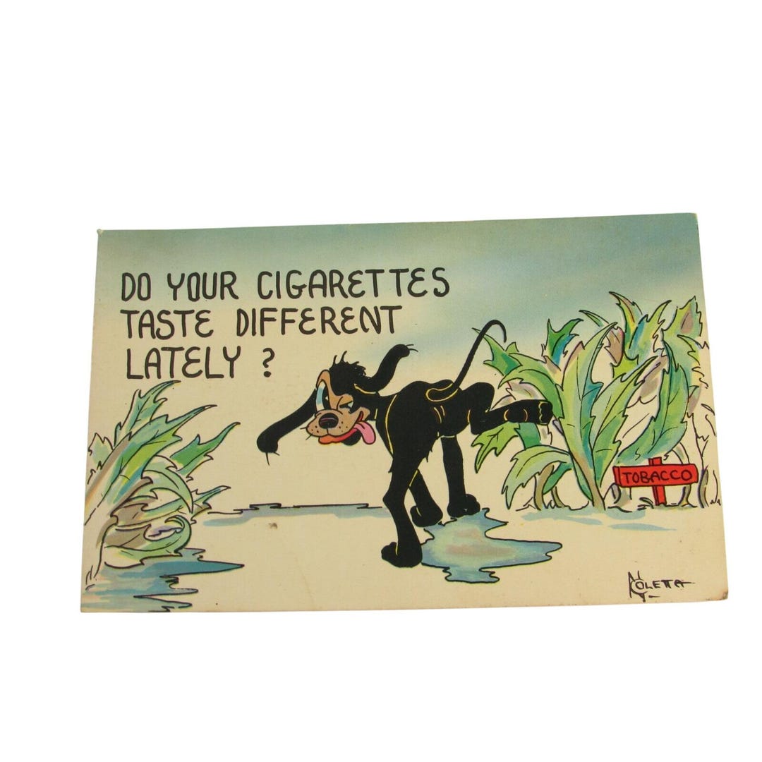 Vintage Postcard Dog Tobacco Cartoon Peeing Urination 30780 - Etsy