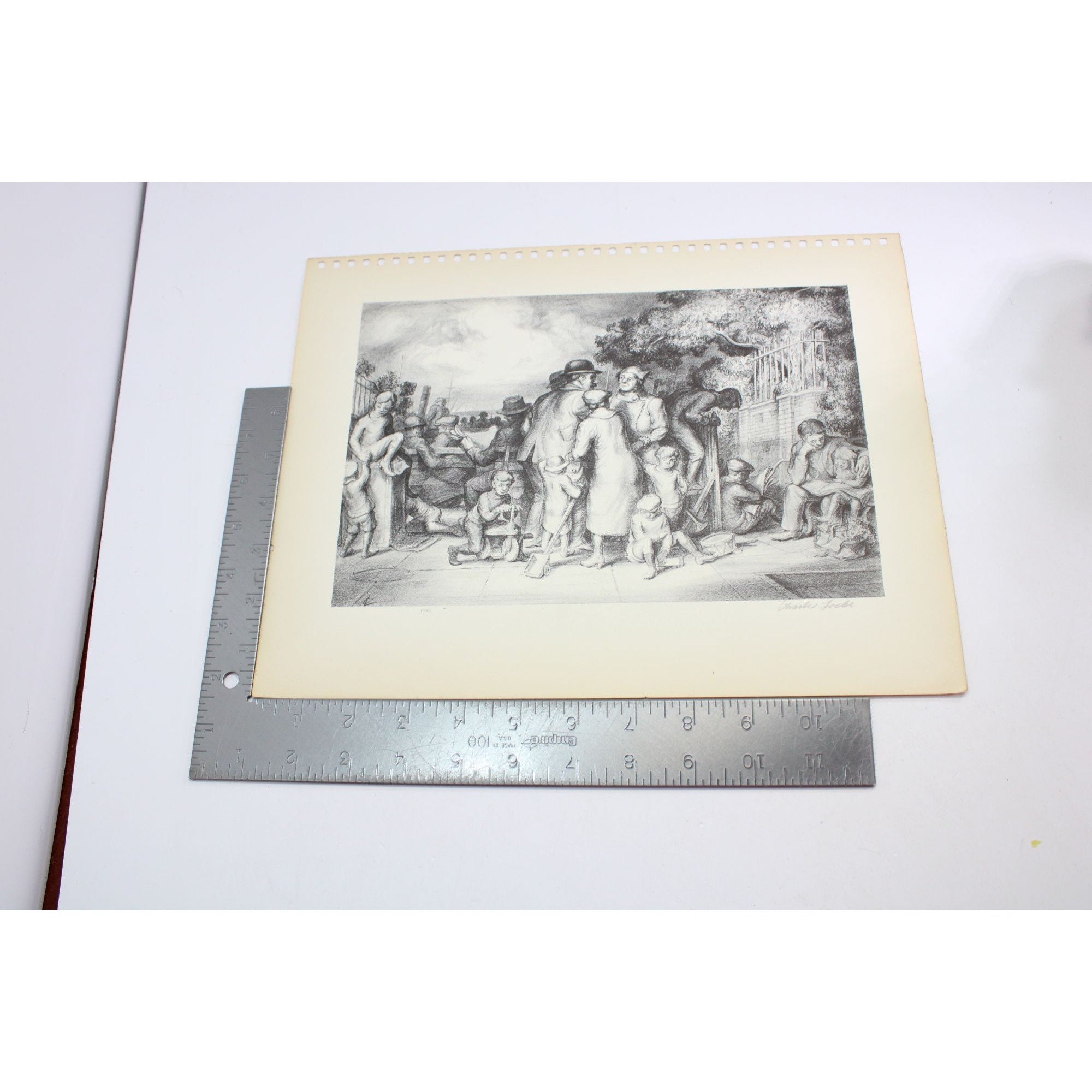 Charles Locke the Terrace Vintage Print Lithograph 77981 City Sidewalk ...