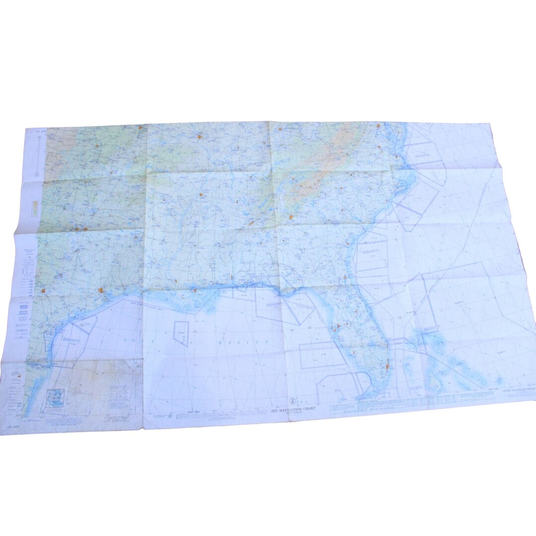 U.S. Jet Navigation Chart United States Southeast JN 45 Map 66680 - Etsy