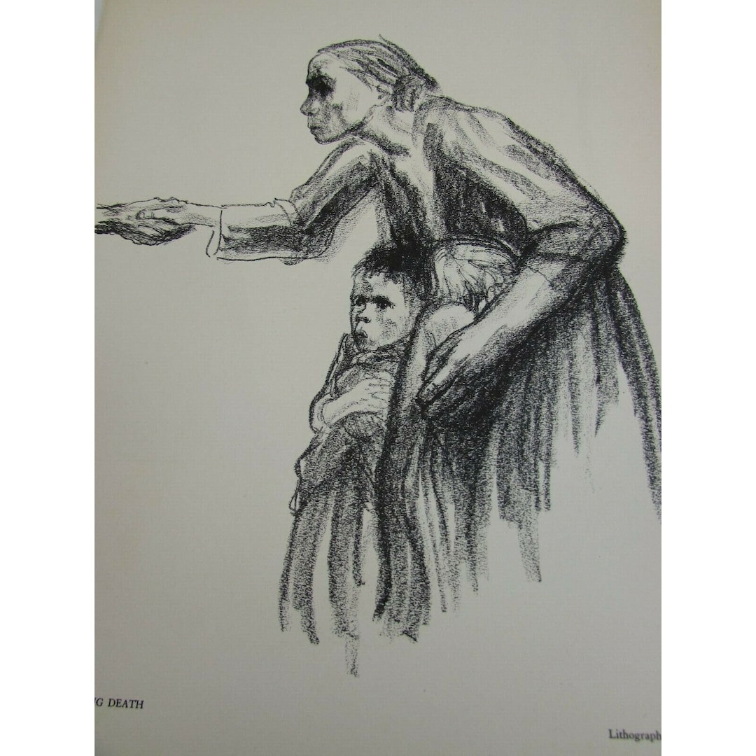 KÄTHE KOLLWITZ Woman Welcoming Death in the Water Vintage Print 52326 ...