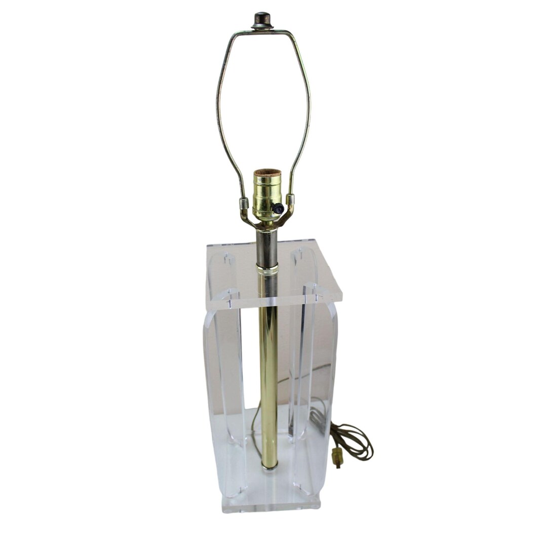 Clear Acrylic Table Lamp Square Clear Vintage 91891 - Etsy