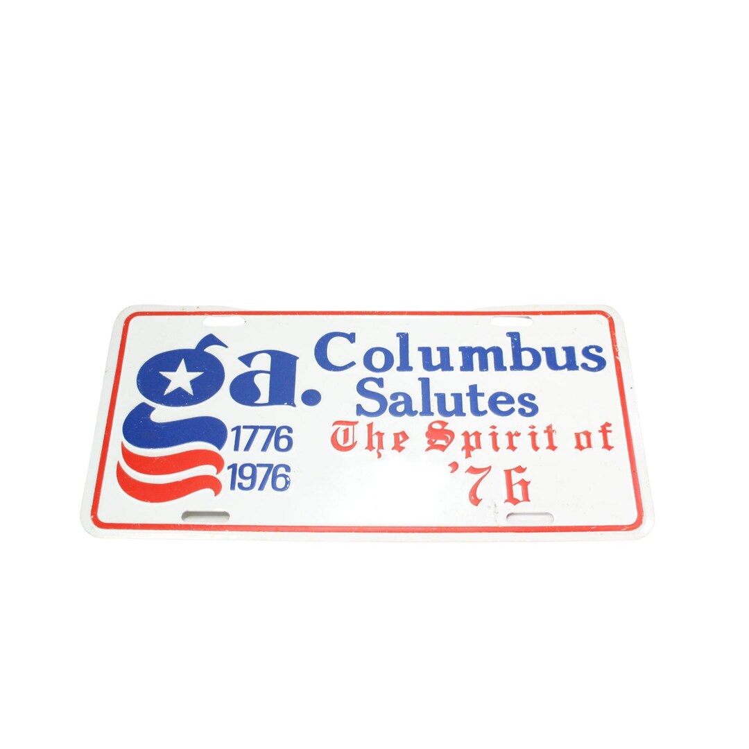 Bicentennial License Plate 1976 Columbus Georgia GA 66752 - Etsy