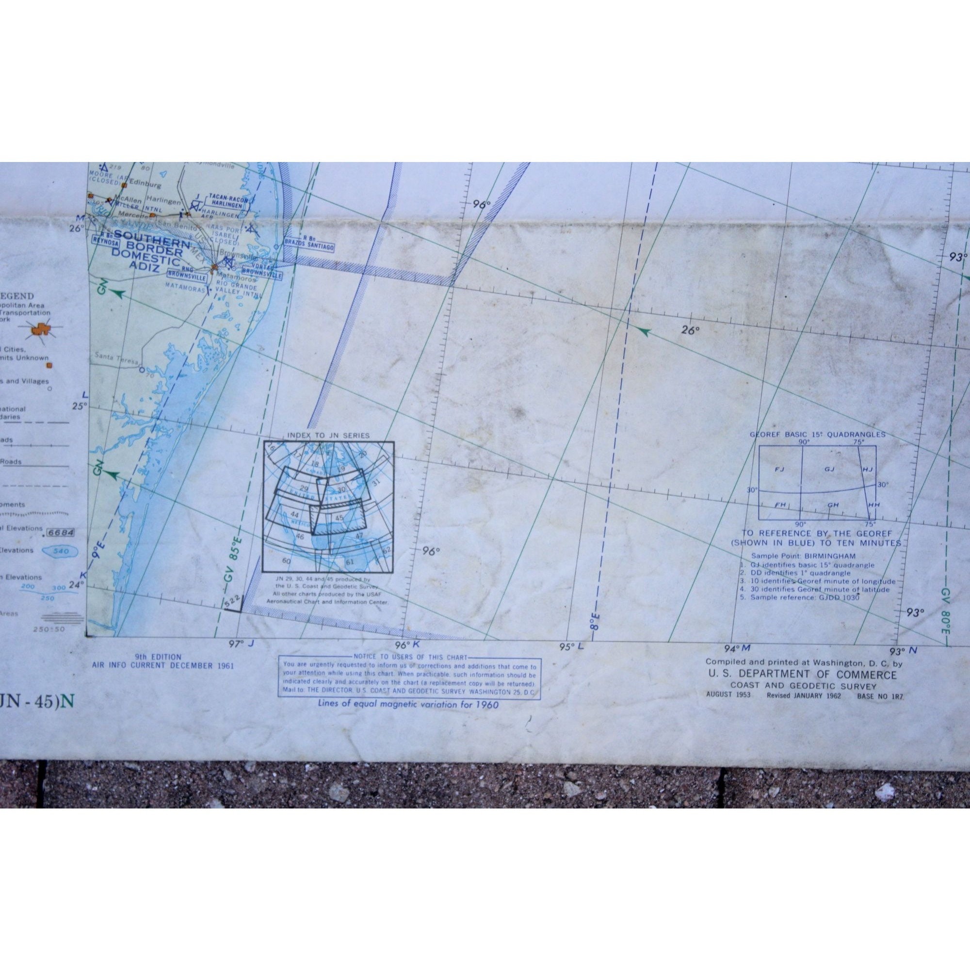 U.S. Jet Navigation Chart United States Southeast JN 45 Map 66680 - Etsy