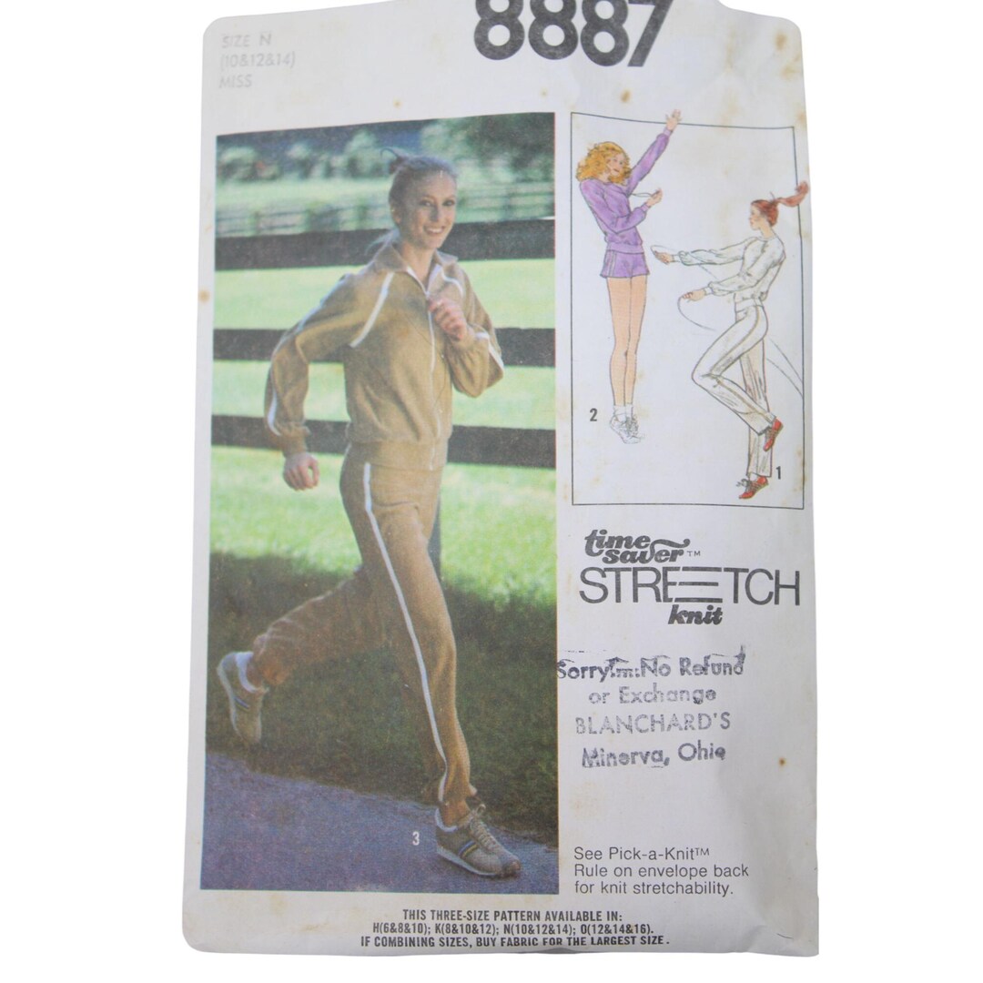 1979 Simplicity Joggers Sewing Pattern Athletic Wear Work Out 8887 ...