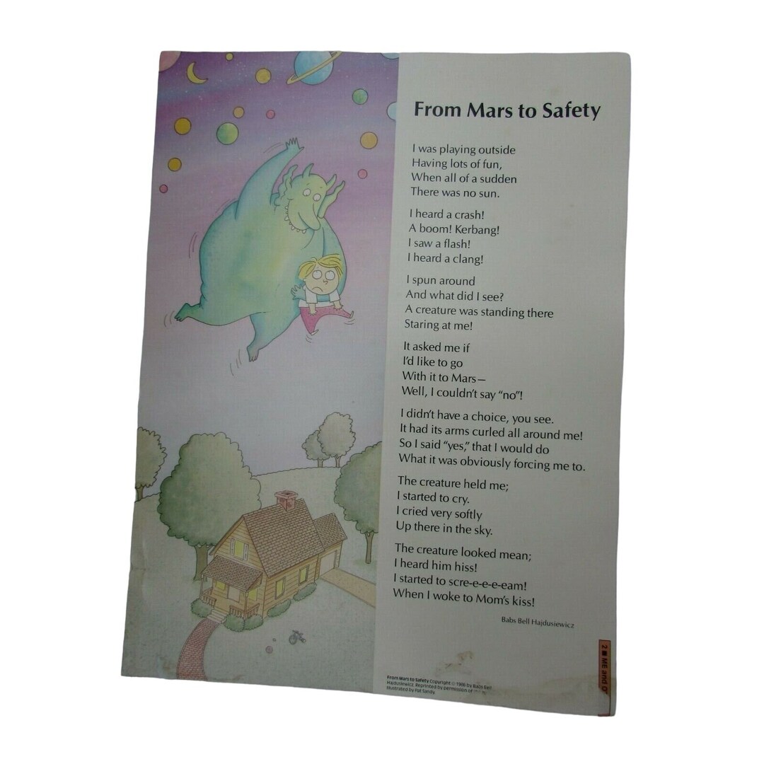 From Mars to Safety Poster Babs Bell Hajdusiewicz 30270 Poetry VNTG - Etsy