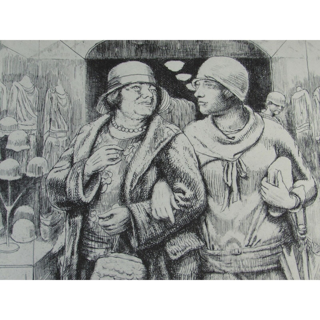 Women Shopping Kenneth Hayes Miller Vintage Print Lithograph 27709 - Etsy