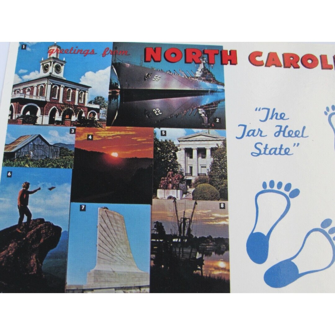 North Carolina NC Tar Heel State Postcard Vintage 52041 - Etsy