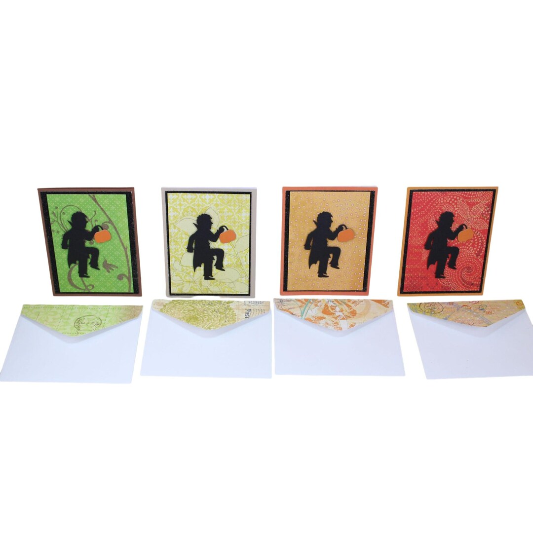 4 Halloween Vampire Greeting Cards Handmade 92089 - Etsy