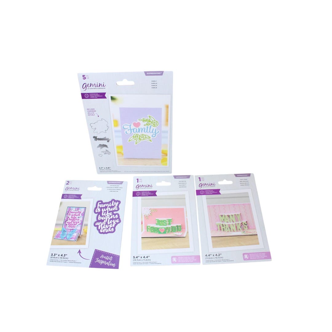 Crafters Companion Gemini Expressions Die Lot Thanks Family Just for ...