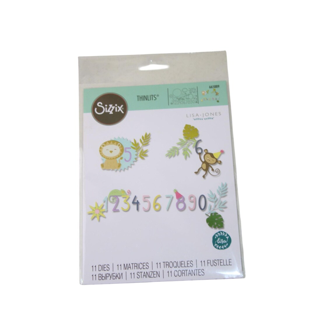 Sizzix Lisa Jones Die Monkey Lion Numbers Thinlits Sealed 93267 - Etsy