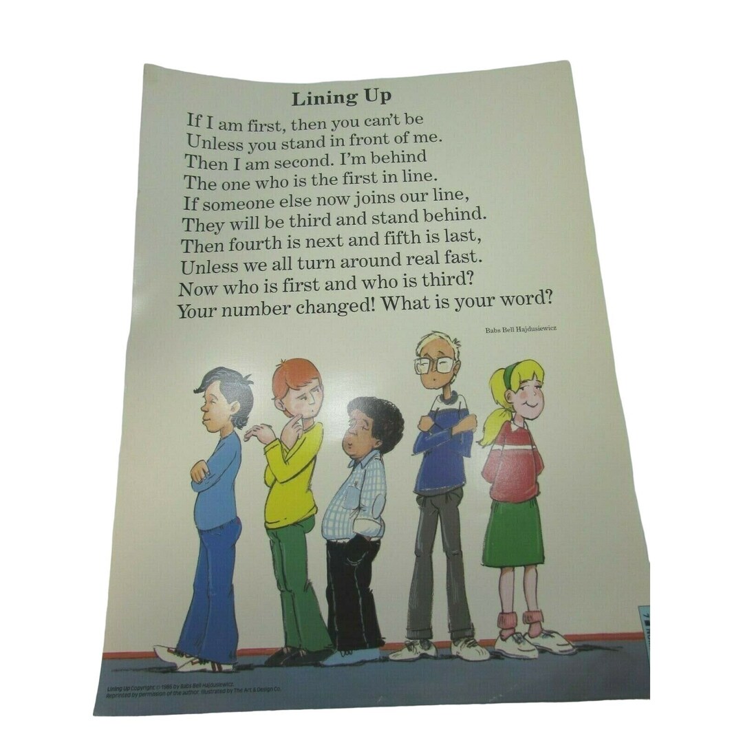 Vintage Lining up Grade School Poster Babs Bell Hajdusiewicz Art ...