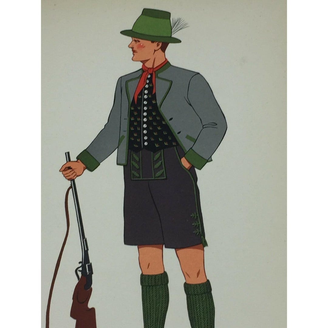 Vintage Hunter Costume Alt Aussee Styria Austria Print 1939 26122 - Etsy