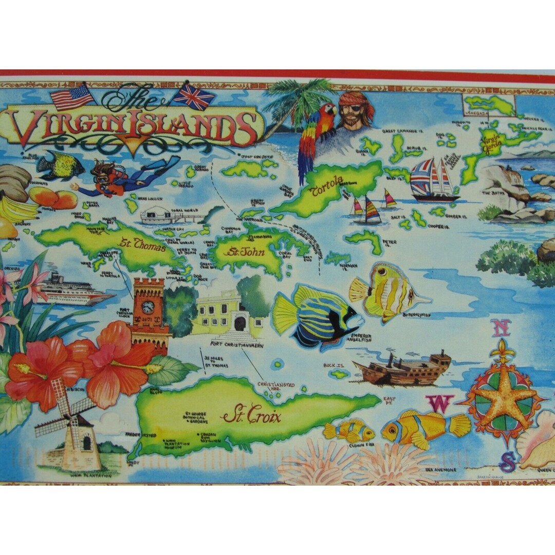 Virgin Islands Tropical Postcard Vintage 28820 1997 - Etsy