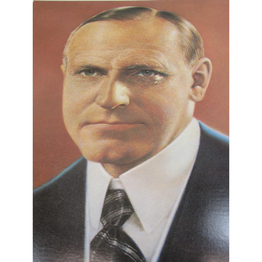 President Calvin Coolidge Poster Print Sam J Patrick 52755 Vintage - Etsy