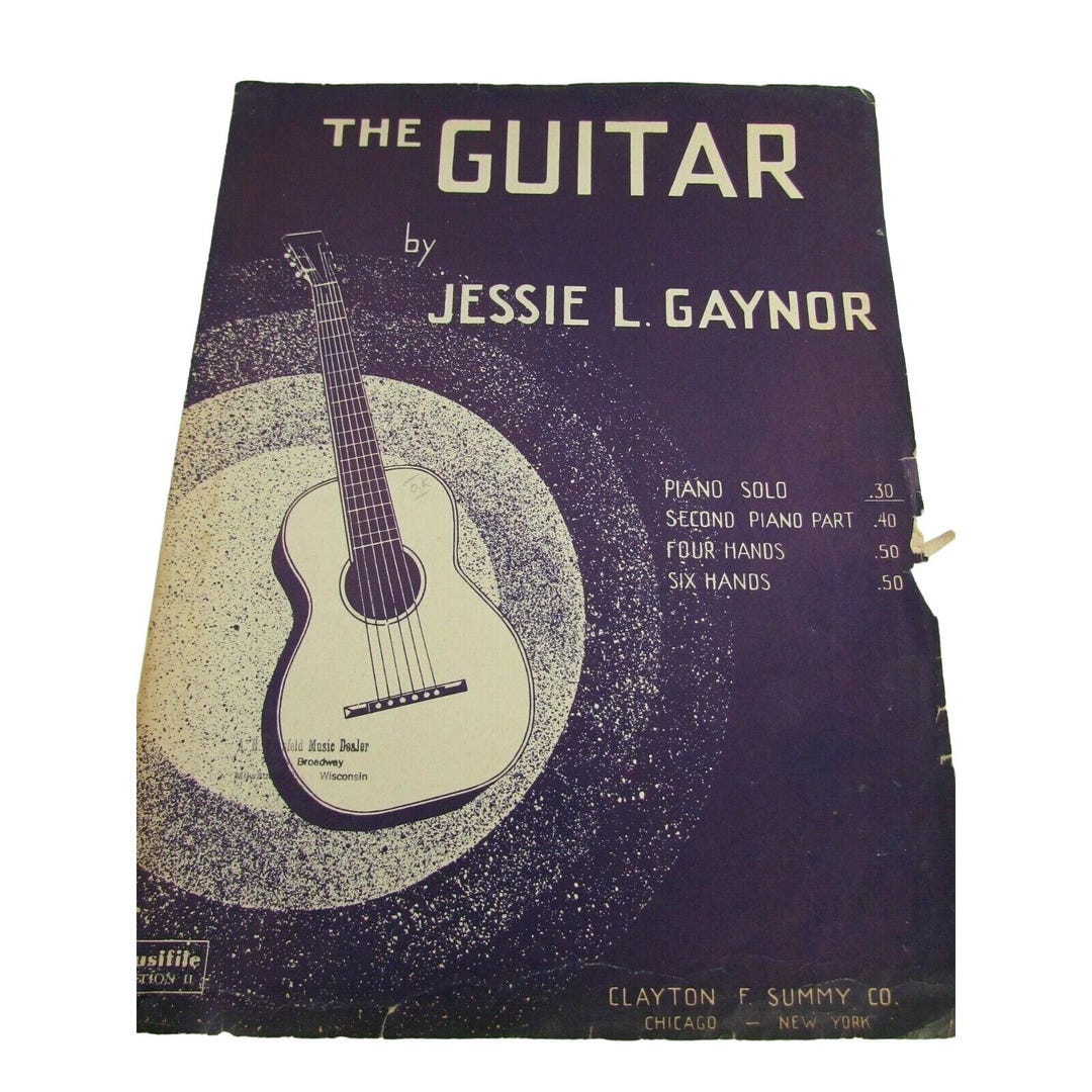 Vintage the Guitar Jessie Gaynor Sheet Music 31110 Piano - Etsy