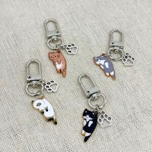 Adorable Cute Cat Mini Keychain, Kawaii Cat Key Ring for Backpacks and ...