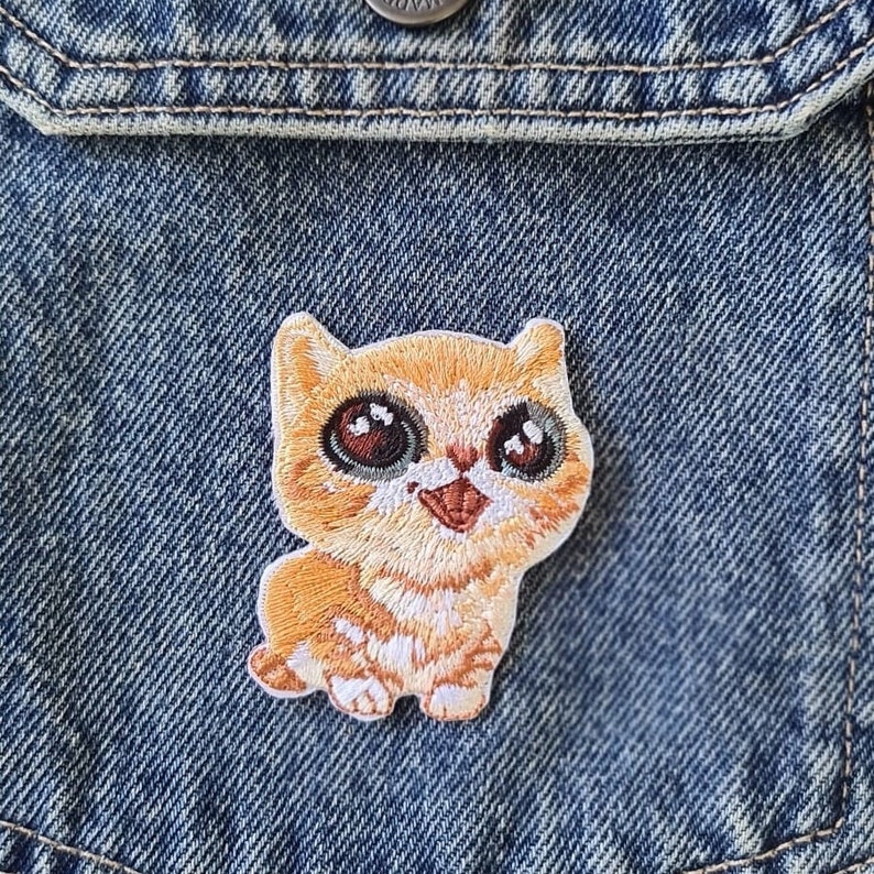 Cute Cat Tabby Cat Patch Embroidered Iron on Patch, Patches for Jackets ...
