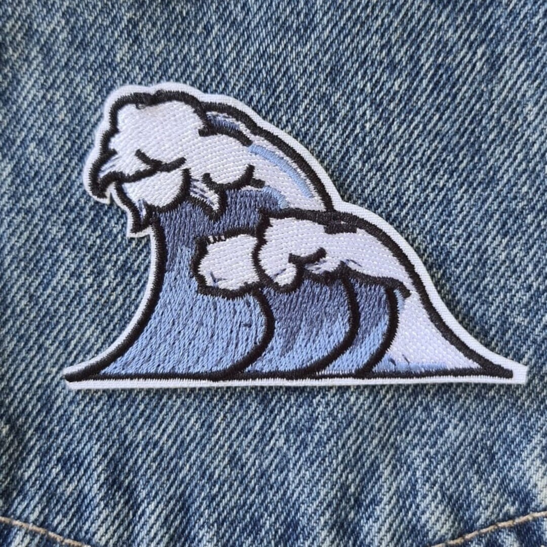Surfing Wave Embroidered Iron on Patch, Patches for Jackets/bags, DIY ...