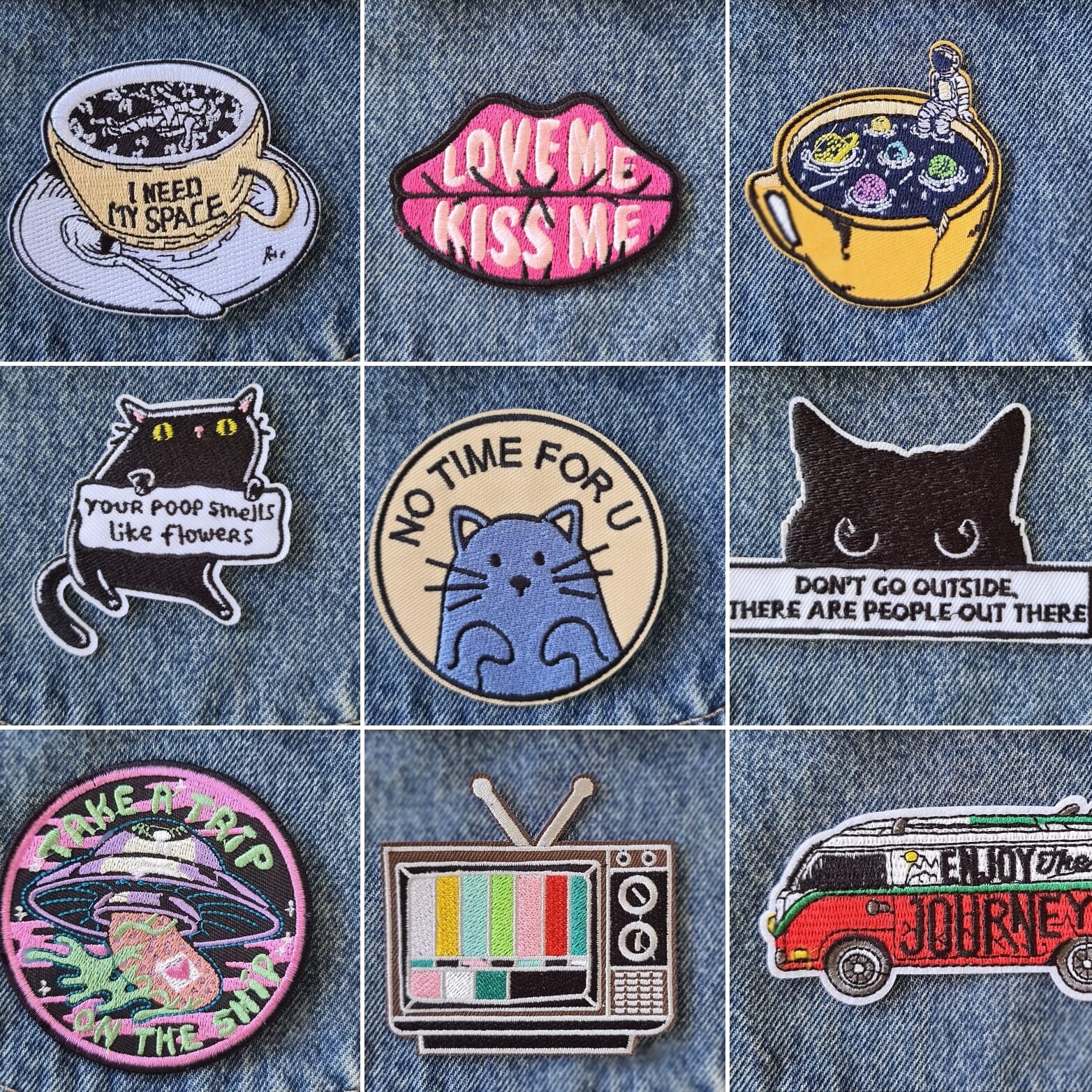 Cute Cat Tabby Cat Patch Embroidered Iron on Patch, Patches for Jackets ...
