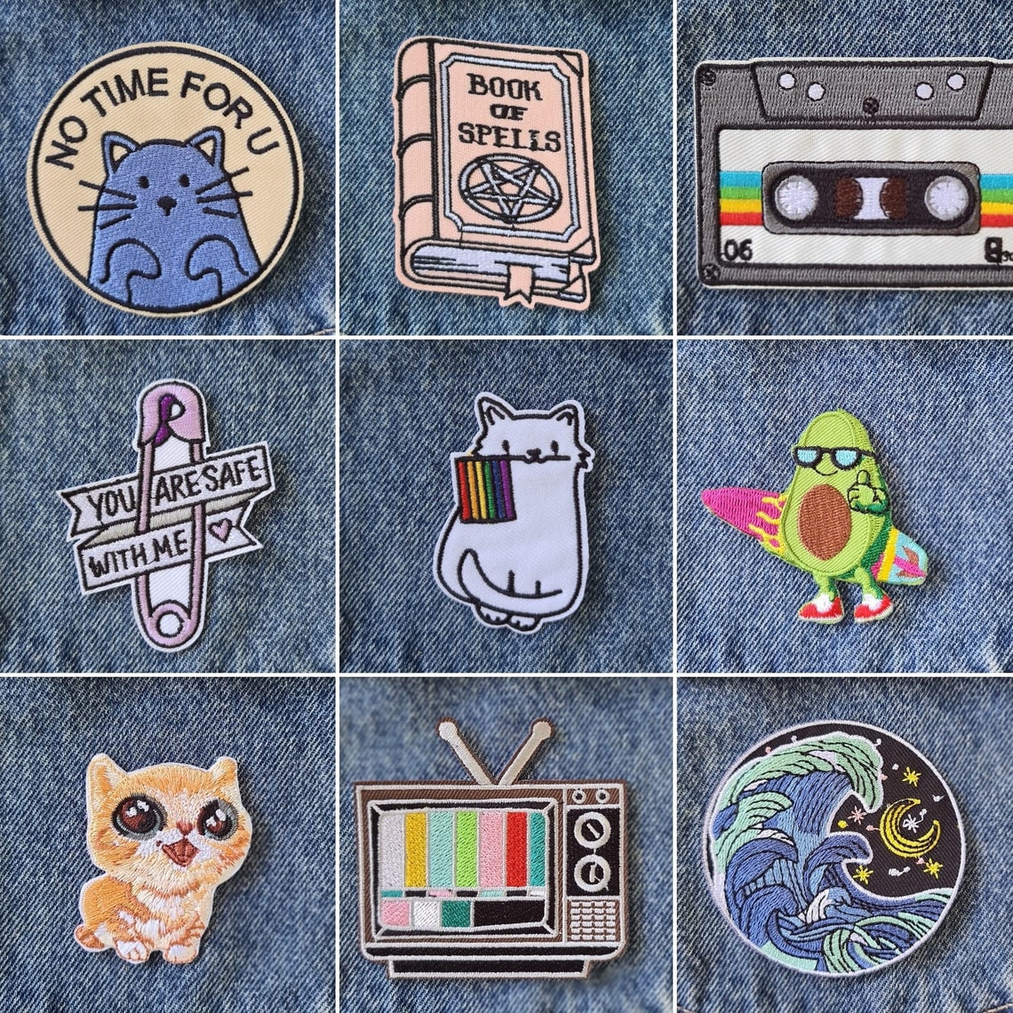 Cute Cat Tabby Cat Patch Embroidered Iron on Patch, Patches for Jackets ...