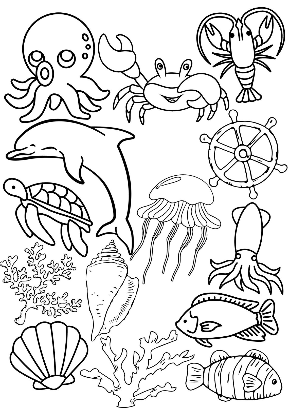 Under the Sea Printable Coloring Book for Kids - Etsy