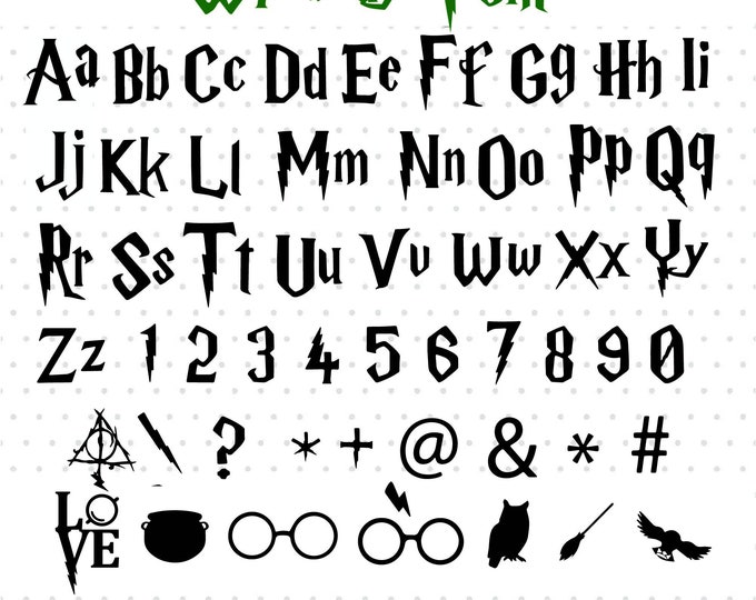 Wizard Medieval Font Svg, Dxf, Eps, Png, TTF; Gothic Letters, Fairy ...