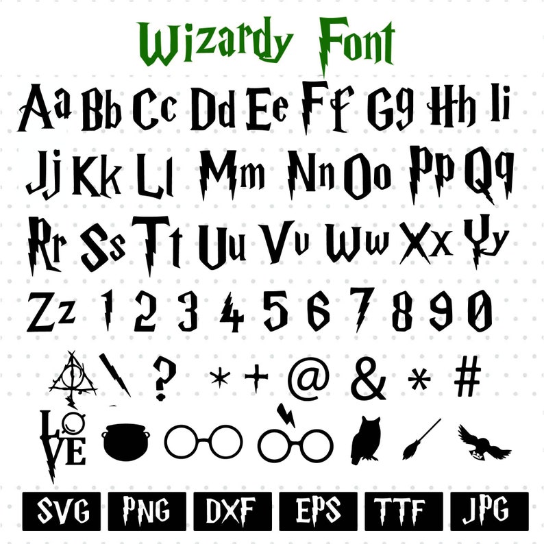 Potter Font SVG, Wizard Font Svg, Magic Wizard Svg, Halloween Font Svg ...