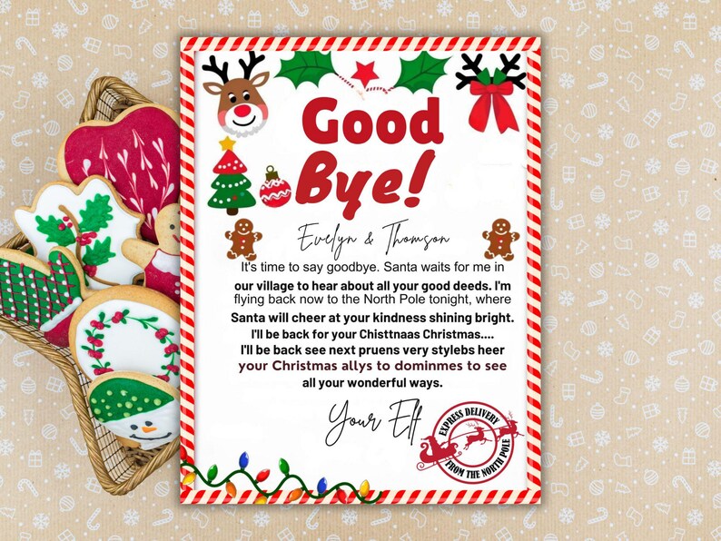 Editable Elf Goodbye Letter, Elf Farewell Letter, Christmas Elf ...