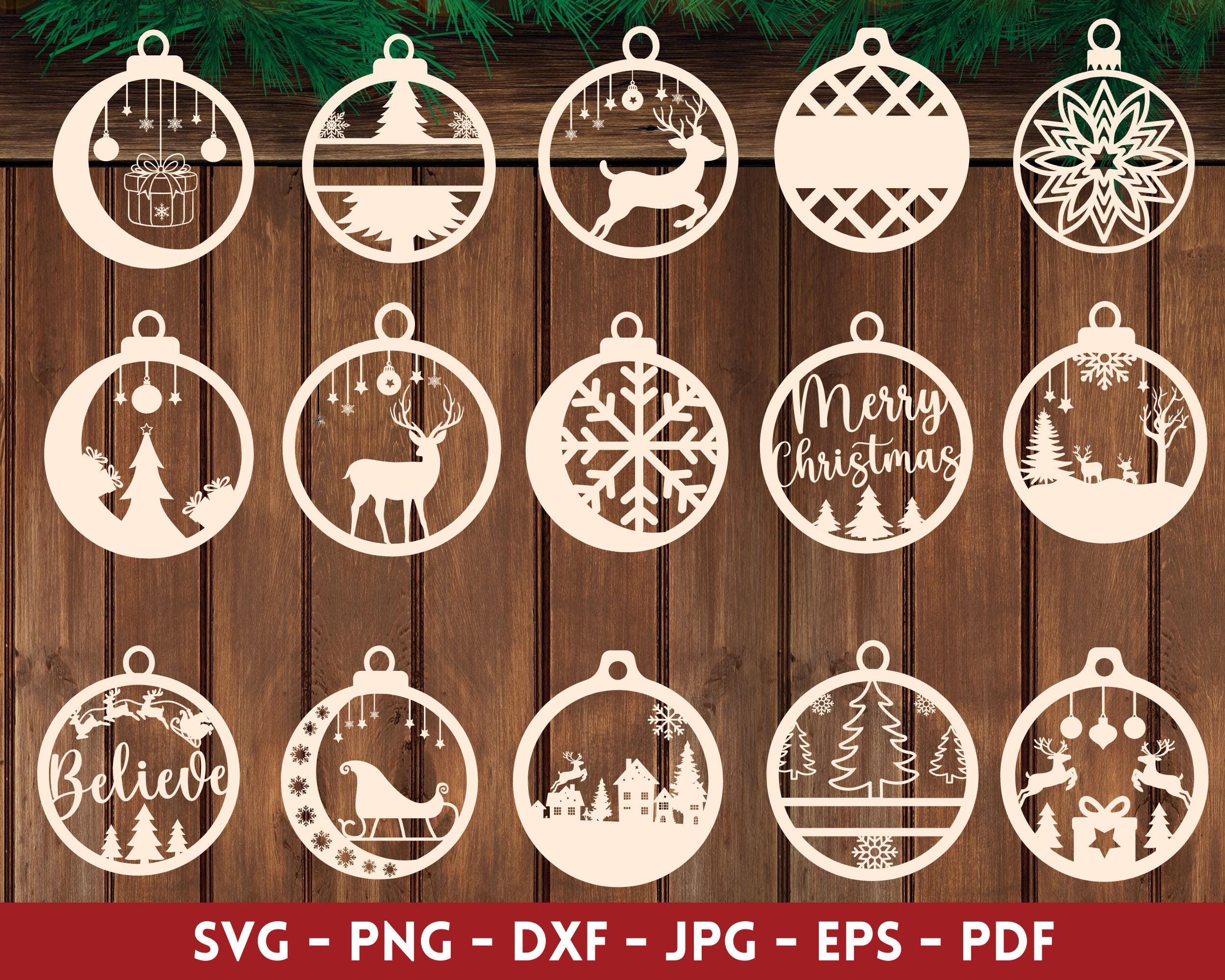 Christmas Balls SVG Bundle, Christmas Ornaments Svg Bundle, Laser Cut ...