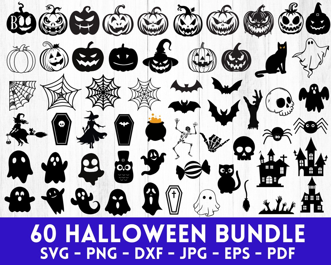 60 Halloween SVG Bundle, Spooky Season Svg, Retro Halloween Svg Bundle ...