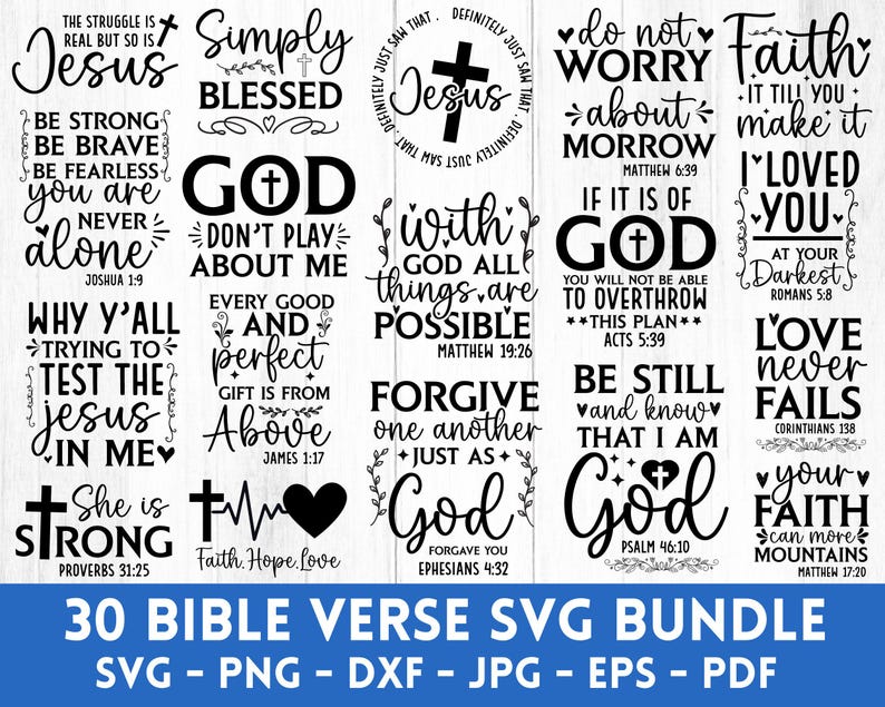 Bible Verse SVG, PNG Bundle, Christian Svg Bundle, Religious Quote Svg ...