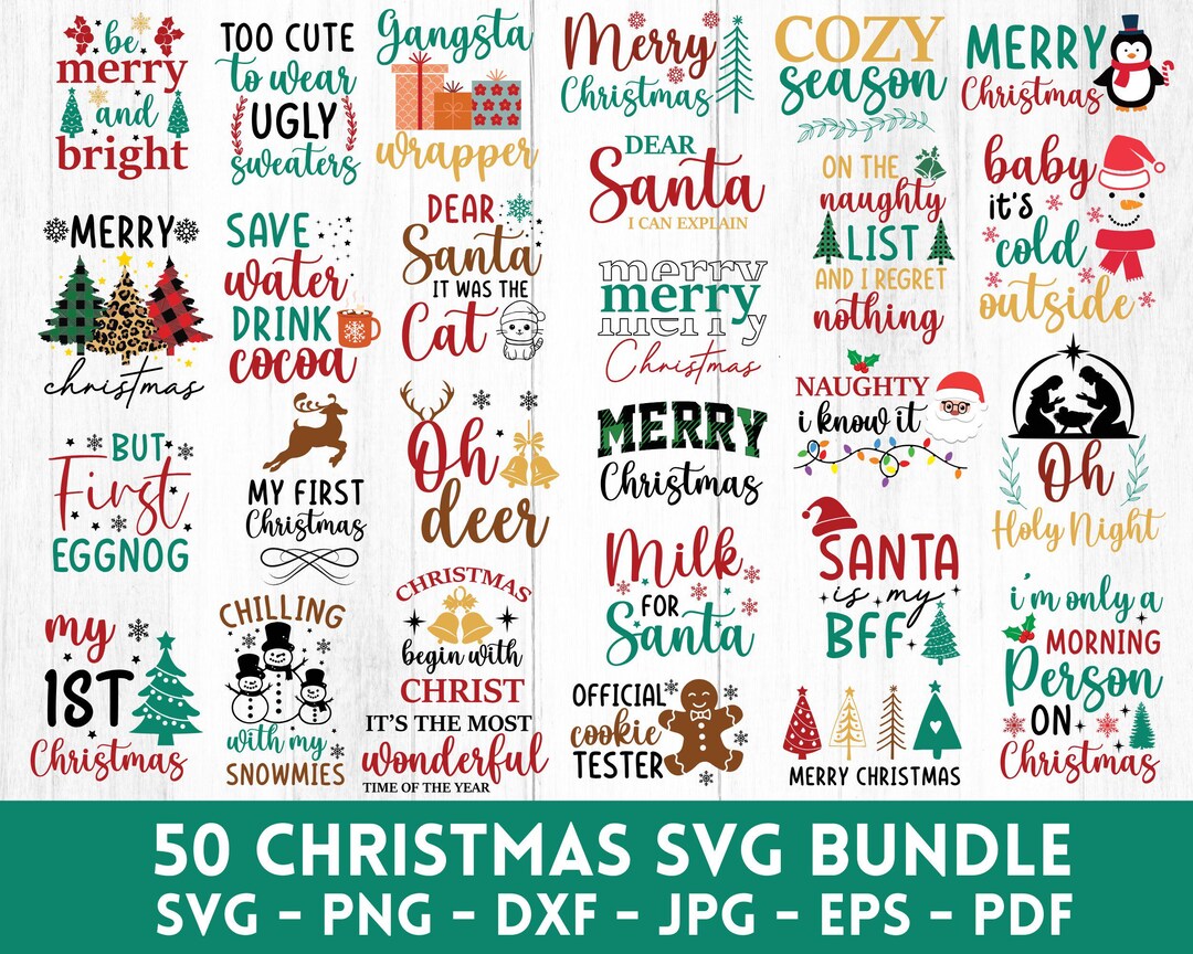 Funny Christmas SVG Bundle, Winter Svg, Christmas Svg Bundle, Santa Svg ...