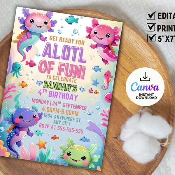 Axolotl Birthday Paper - Etsy UK