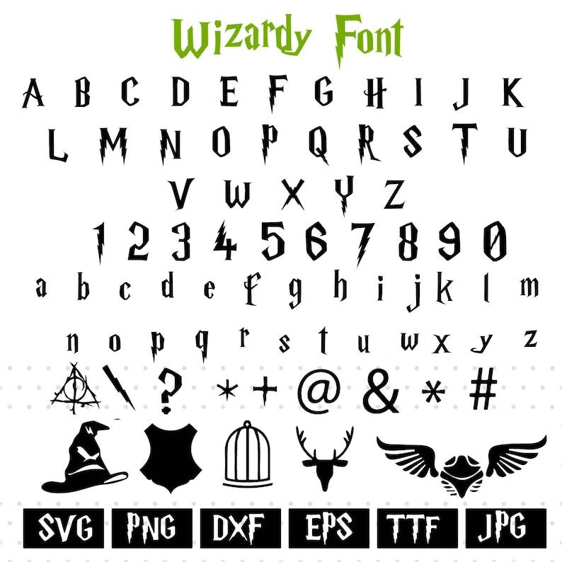 Potter Font SVG, Wizard Font Svg, Halloween Font Svg, Magic Wizard Svg ...