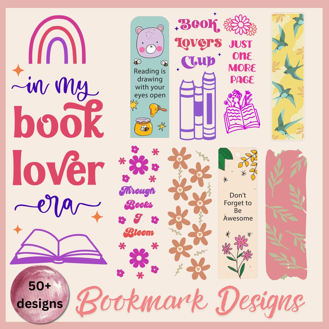 Bookmark Svg Bundle, Bookmark Template SVG, Bookmark Svg Png, Floral ...